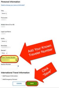 How to Add Your Known Traveler Number | Million Mile Secrets