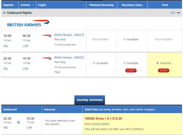How to Use British Airways Award Search | Million Mile Secrets