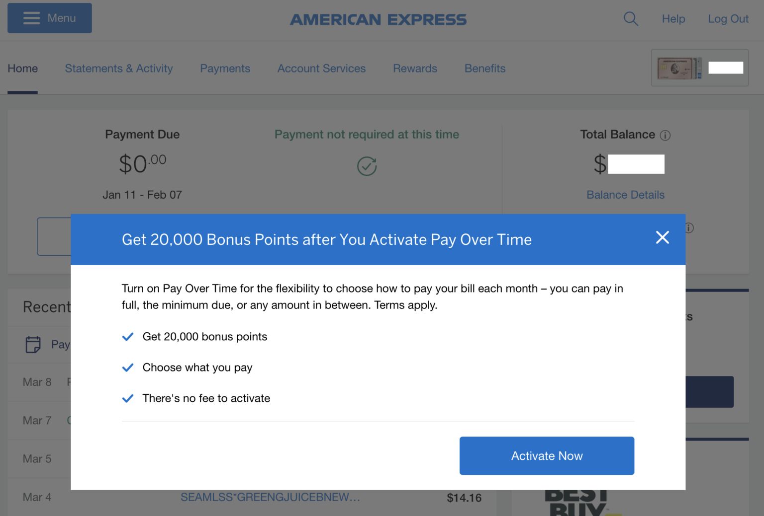 American Express Pay Over Time guide | Million Mile Secrets