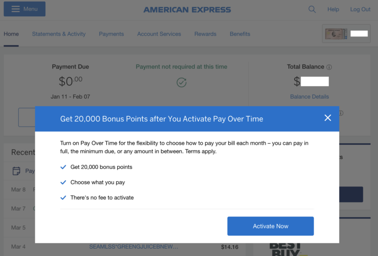 American Express Pay Over Time guide | Million Mile Secrets