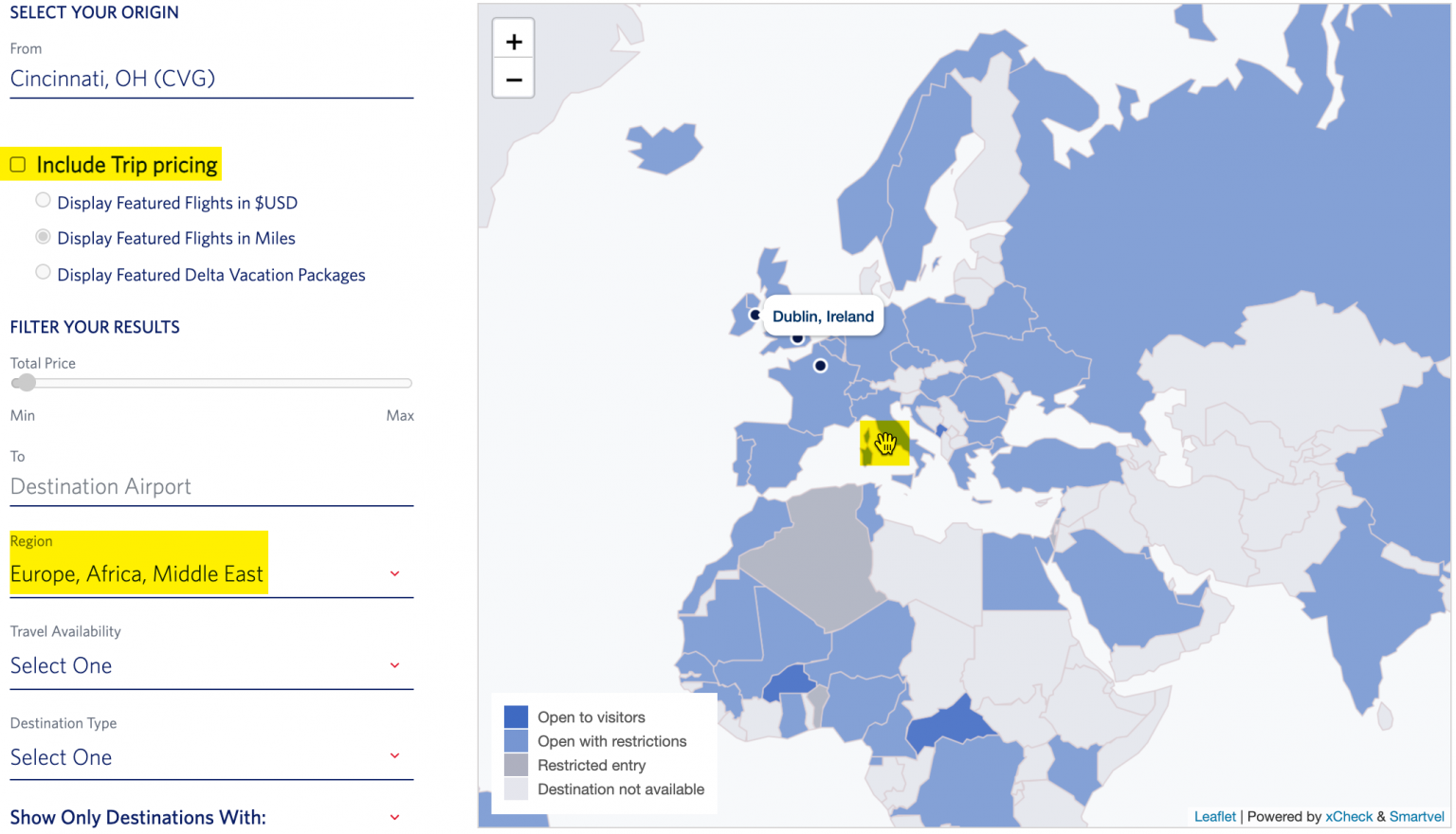 Delta's Discover map helps find cheap flights | Million Mile Secrets