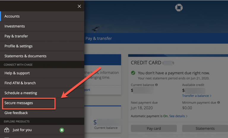 Chase secure message | Million Mile Secrets