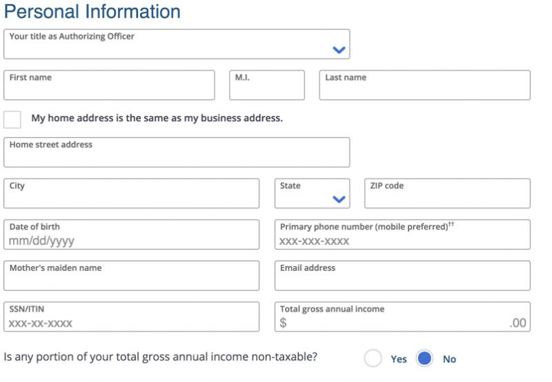 How to complete a Chase business card application